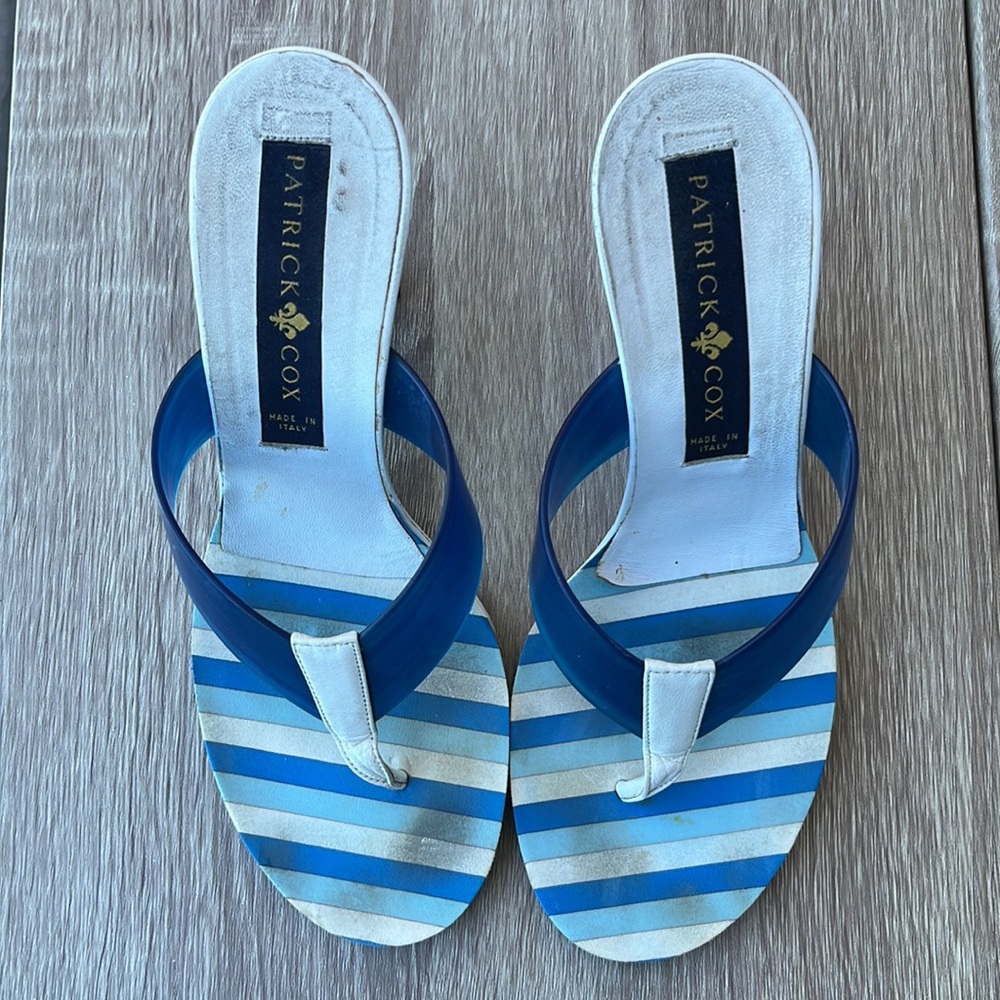 Patrick Cox Blue Pvc With White Leather Sandals/Heels - Gem